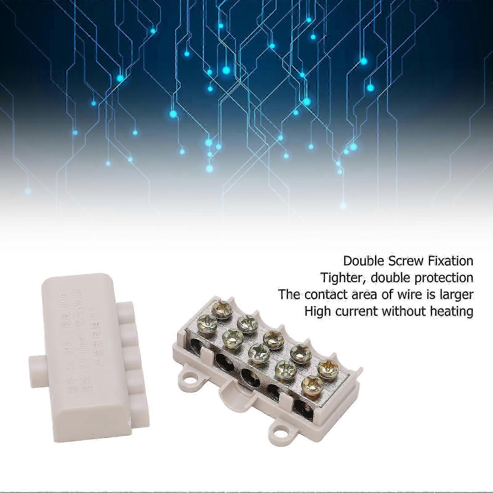 4pcs 1 to 5 Splitter Wire Connector 1000V 80A Brass Conductor High ...