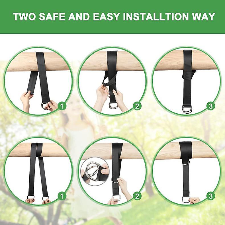 Tree Swing Straps Hanging Kit With Two Zinc Alloy Carabinersblack1set ...