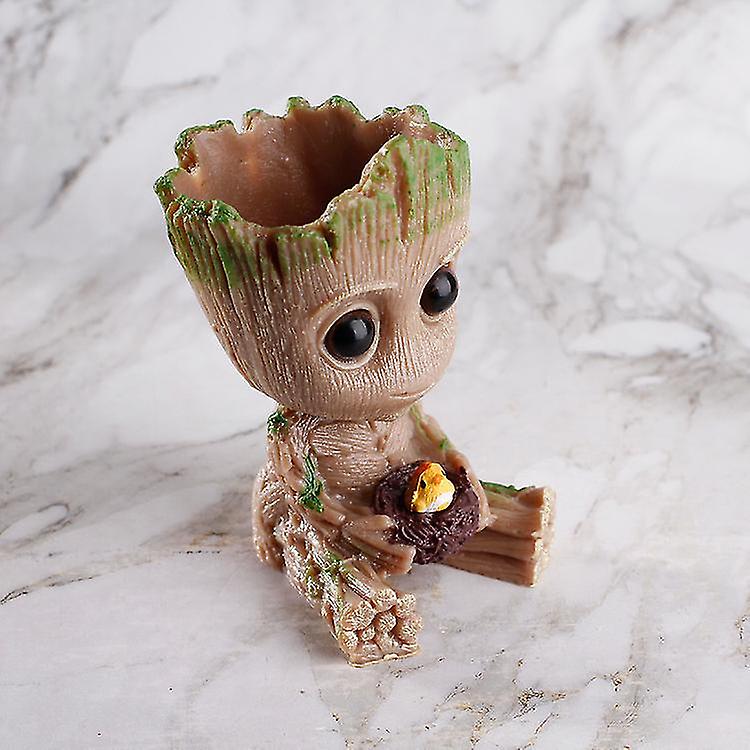 Groot Flower Pot,baby Groot Bird Nest Shaped Guardians Pvc Cute Model ...