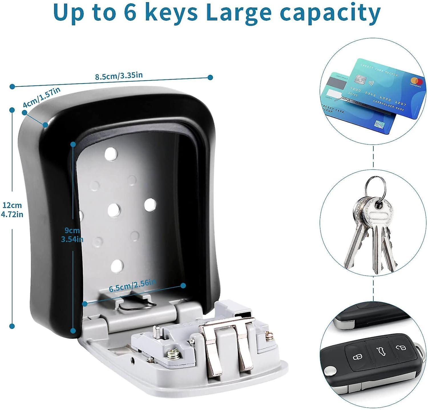Key Safe Wall Mounted-Key Lock Box with 4 Digit Combination -Key Box ...