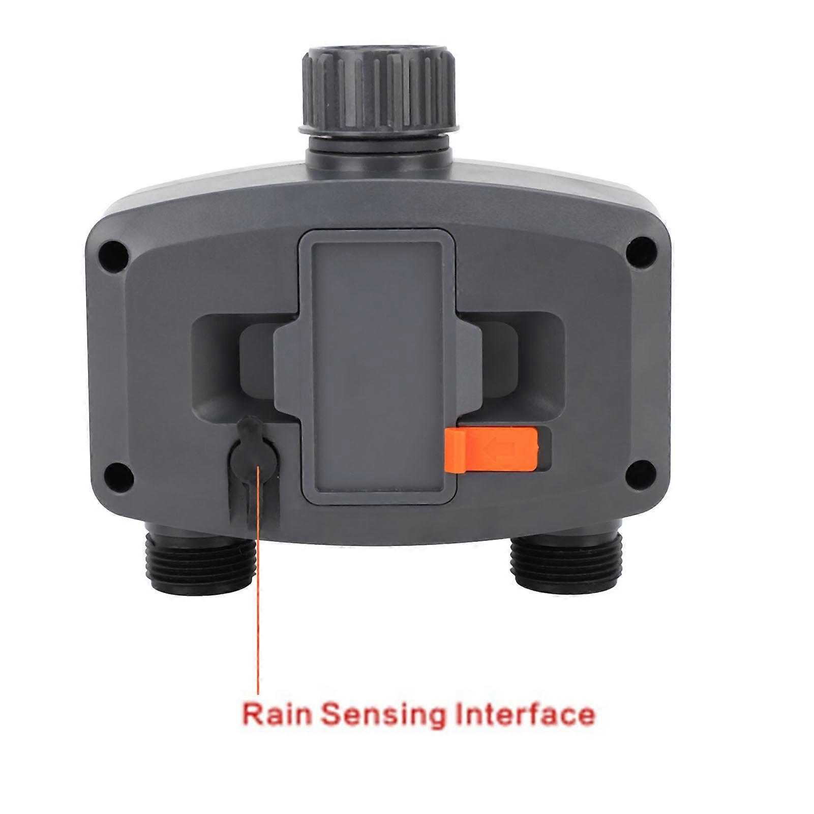 2 Outlet Hose Watering Timer 2 Zone Sprinkler Timer with Rain Sensor ...