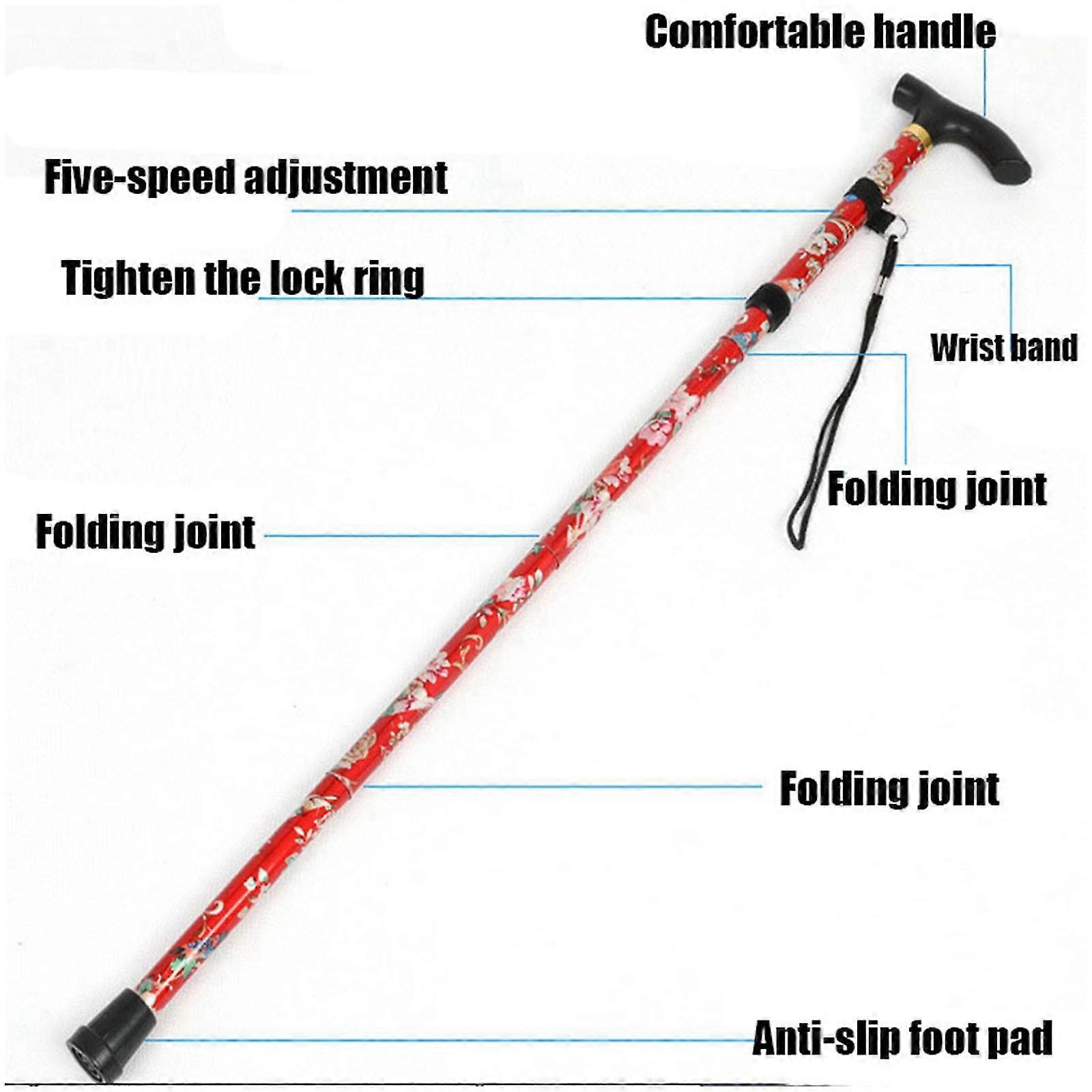 Walking Stick - Adjustable and Foldable - Lightweight - Comfortable ...