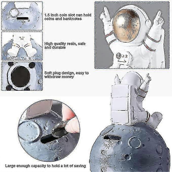 Piggy Bank, Astronaut Toys With Planet Coin Bank Resin Money Jar For ...