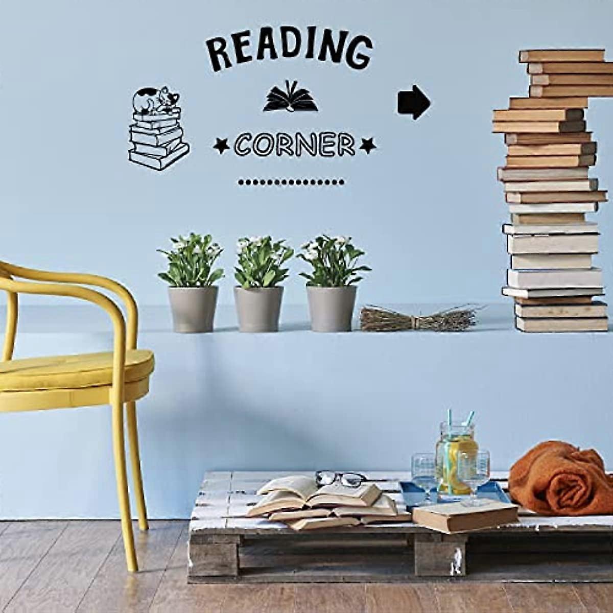 Reading Corner Wall Decals Library Reading Corner Decor Lettering ...