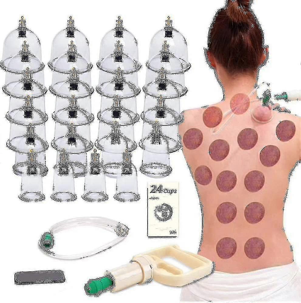 Cupping Therapy Sets,24 Cups Cupping Set With Pump Vacuum Suction Cups ...