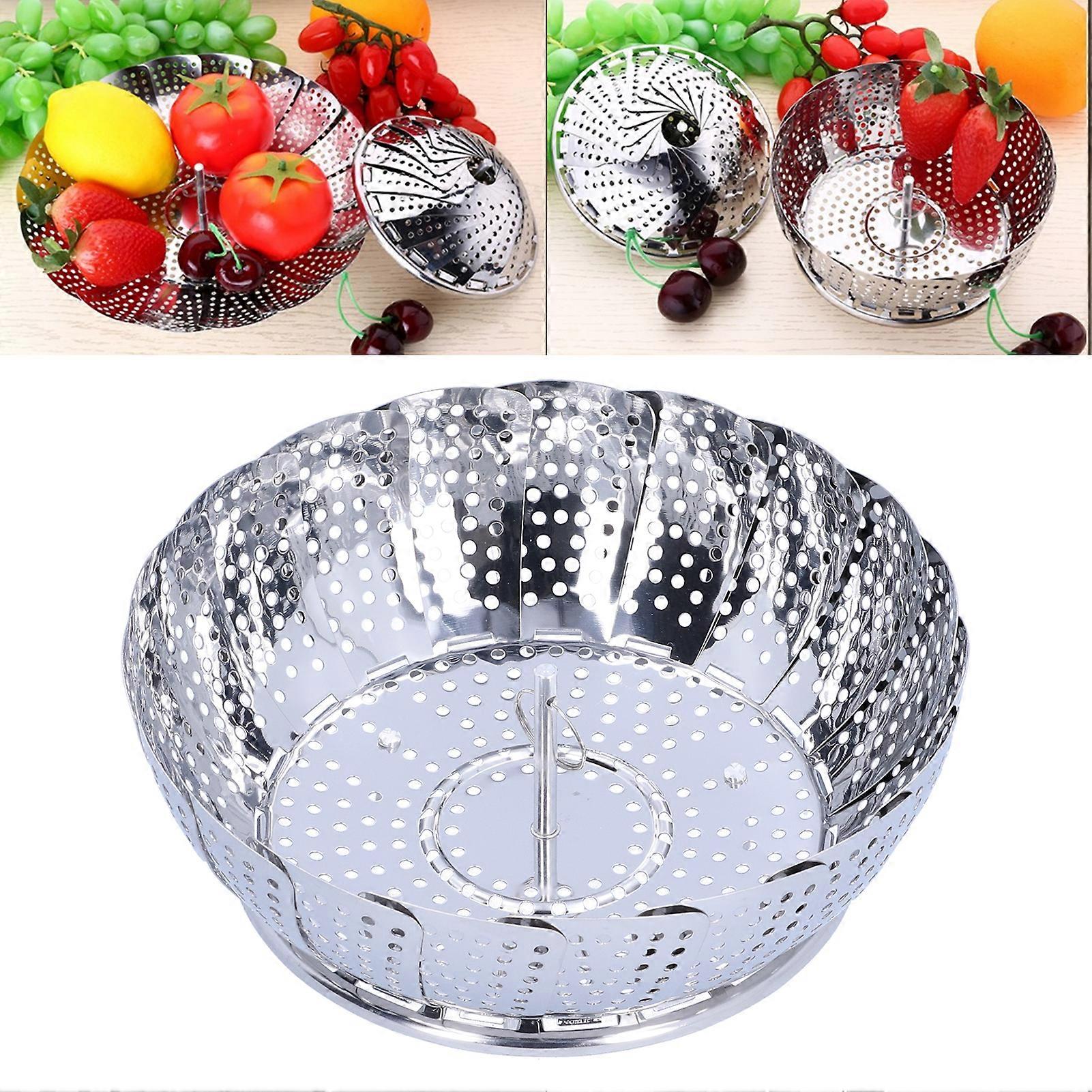 Stainless Steel Steam Basket, Foldable Multifunction Steam Rack Fit ...