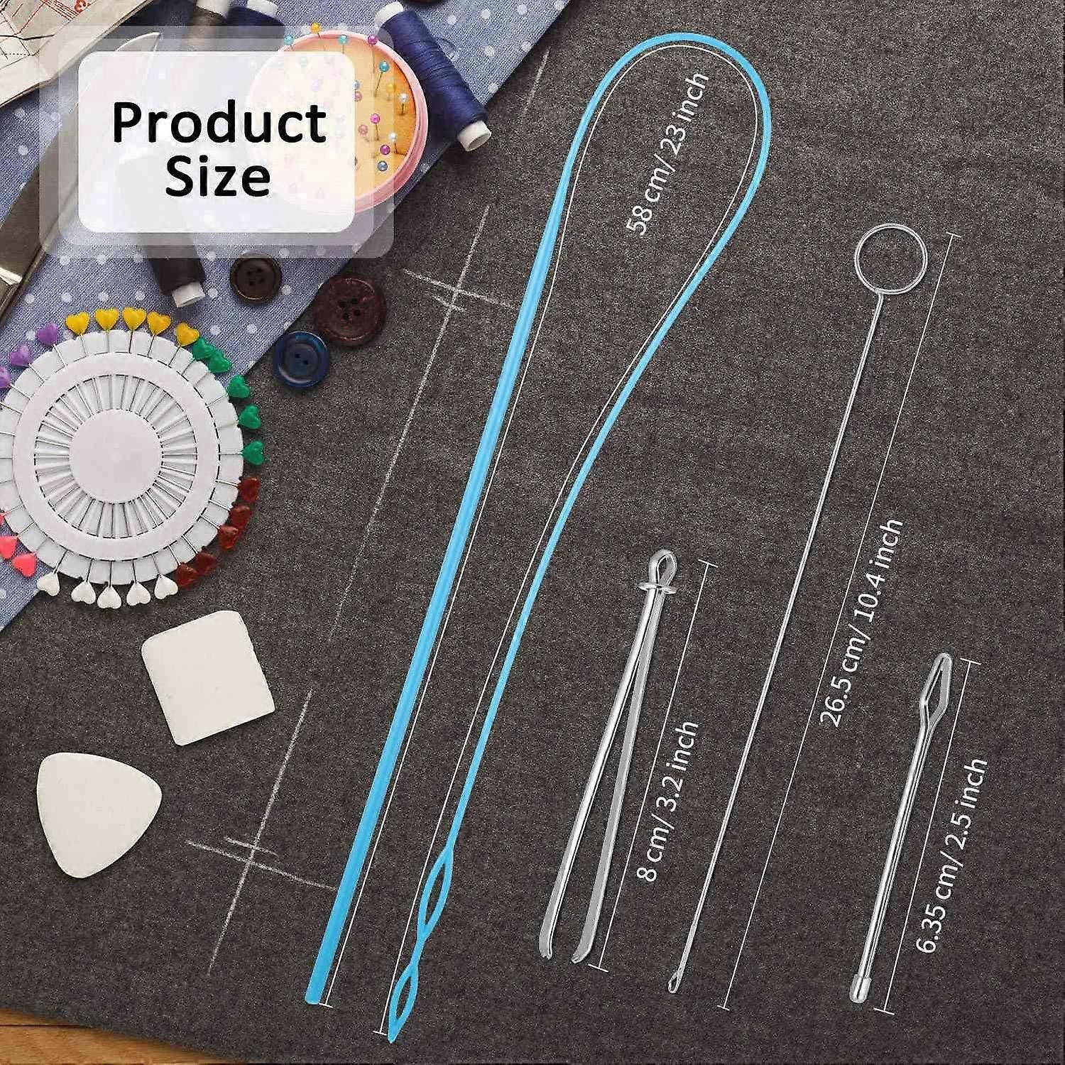 6 Pieces Sewing Loop Kit, Loop Turner Hook Flexible Drawstring Threader ...