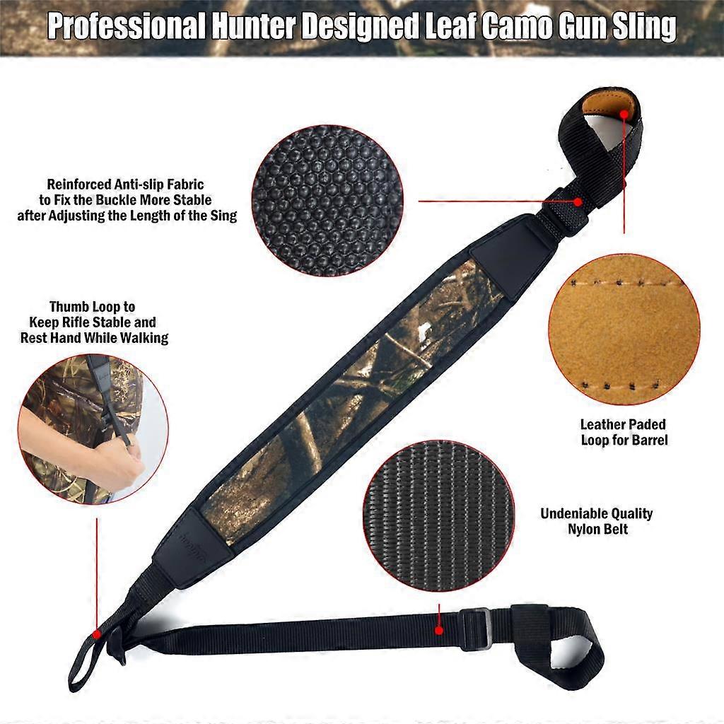 Tactical 2 Point Gun Sling Non-Swivel Hunting Shoulder Strap Neoprene ...