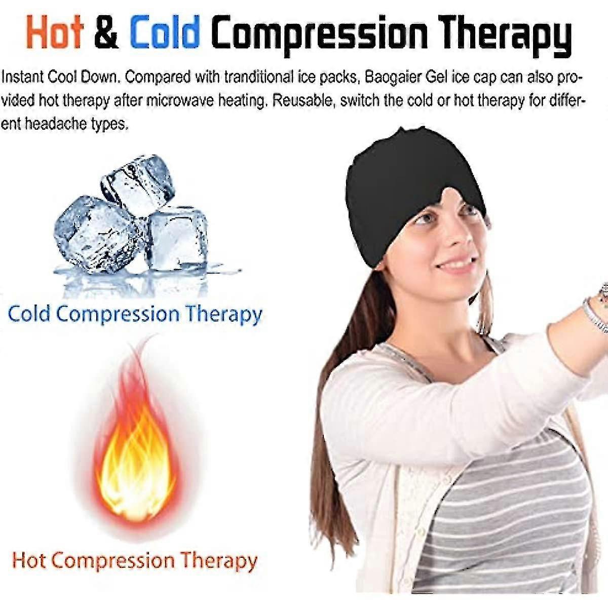 Migraine And Headache Relief Hat Gel Ice Pack Hot Compress Cap Migraine ...