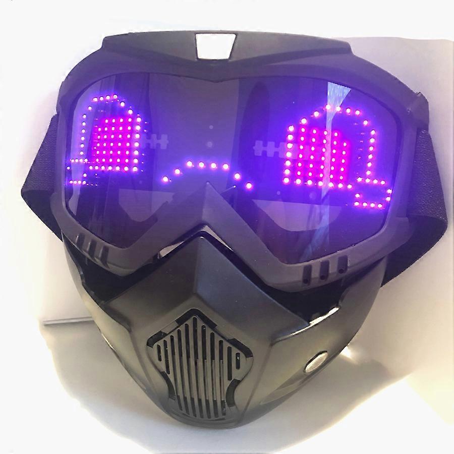 Detachable Bluetooth App Led Mask Party Magic Flash Carnival Led Matrix ...