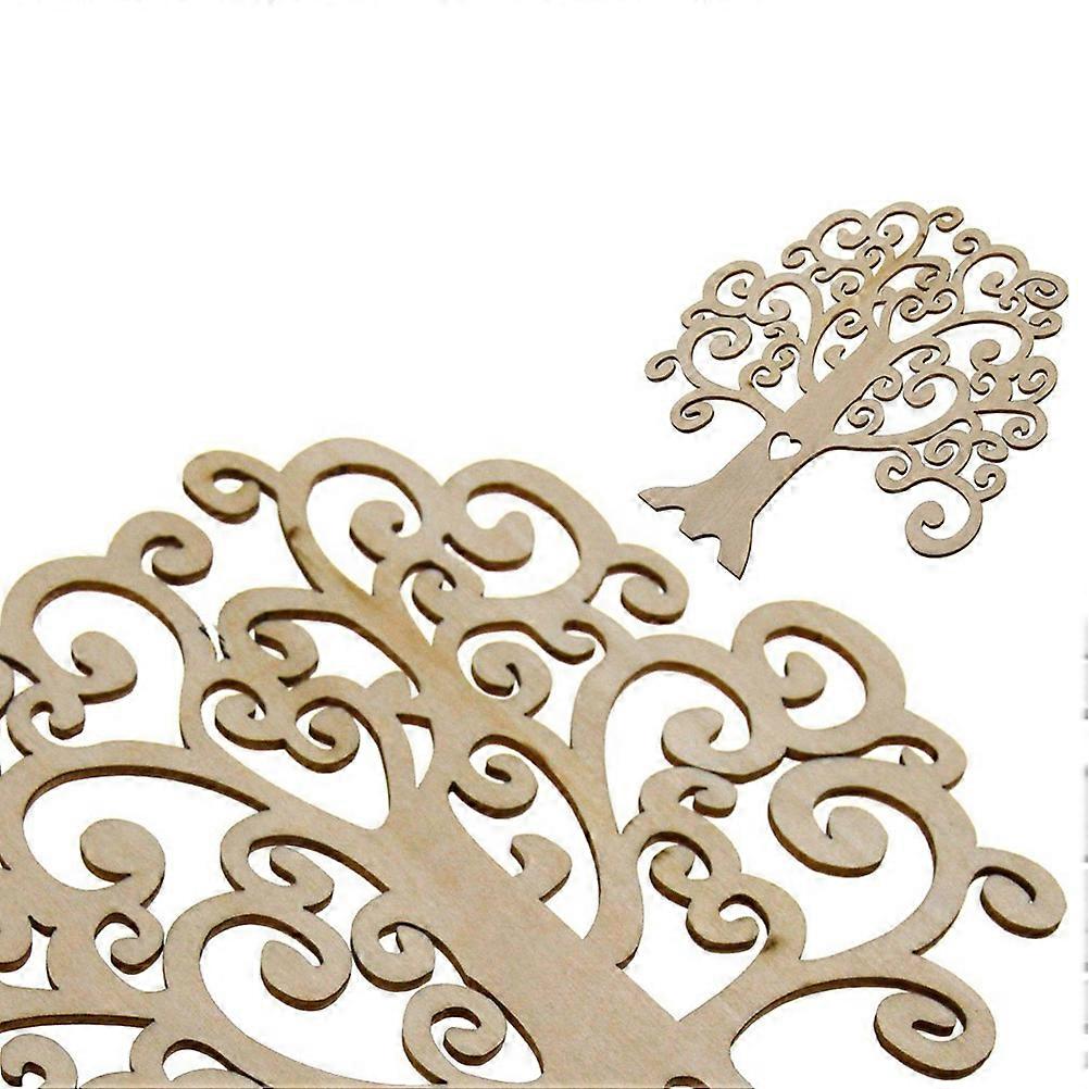 2pcs Wooden Trees Slices Hole Love Heart for DIY MDF Family Tree Craft ...