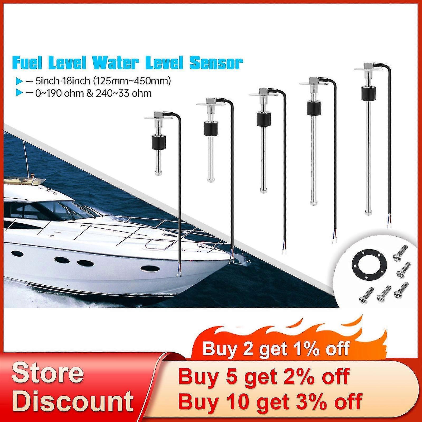 100mm ~ 1000mm Water Fuel Level Gauge Sensor 0~190 240~33 Ohm Marine ...