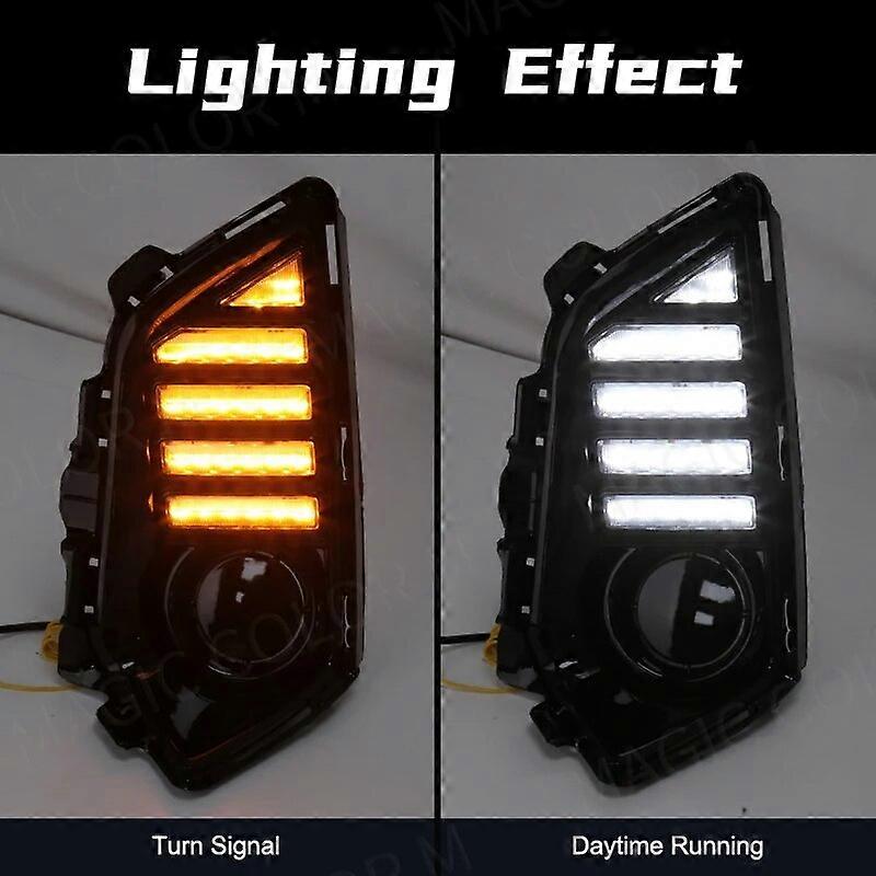 For Toyota Yaris Ativ Vios 2022 2023 Car Front Bumper LED Daytime Running Lights DRL Turn Signal ...