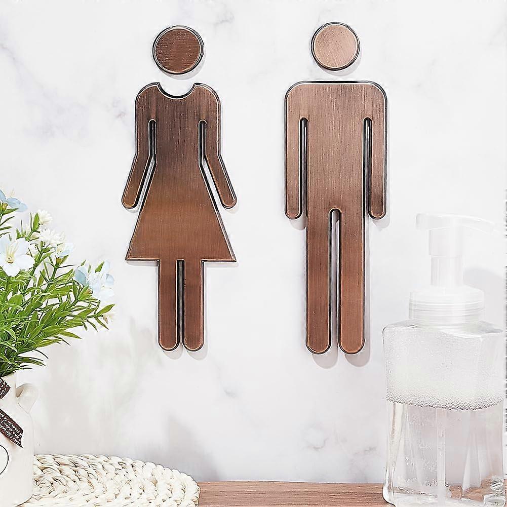 2PCS Toilet Signs Self Adhesive WC Sign Men & Women Toilet Signs ...