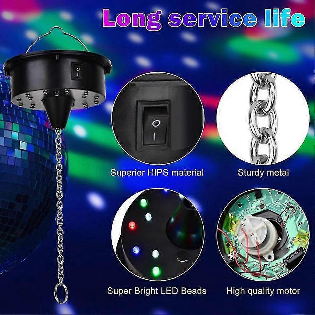 Rotating Disco Ball Motor Lights with Remote,18 LEDs for 12 16 20 ...