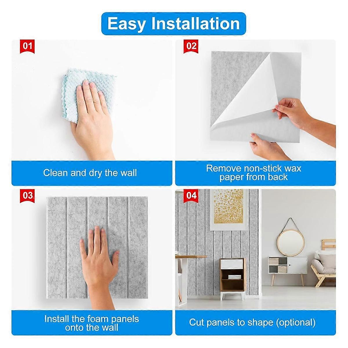 12 Pack Sound Proof Foam Panels 12x12x0.4 Inch, Self Adhesive Acoustic ...