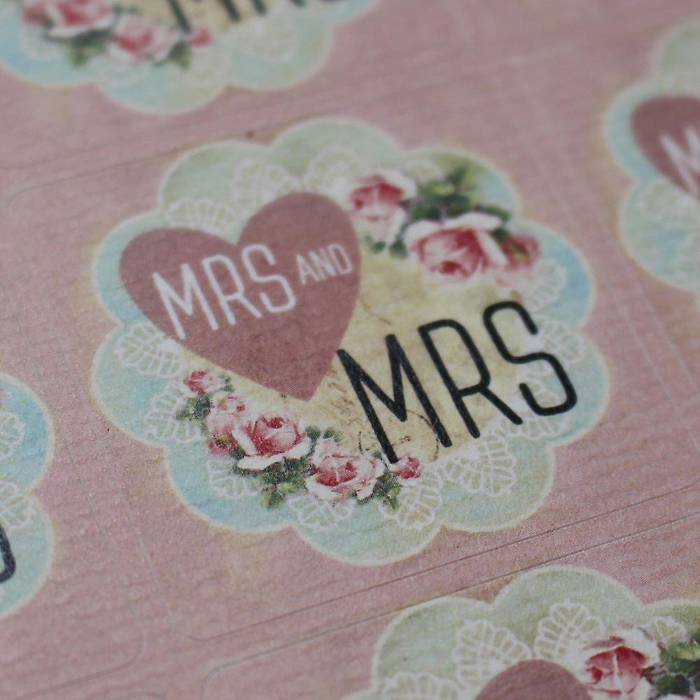 MRS and MRS Wedding Stickers Floral Square Stickers Sheet of 35 ...