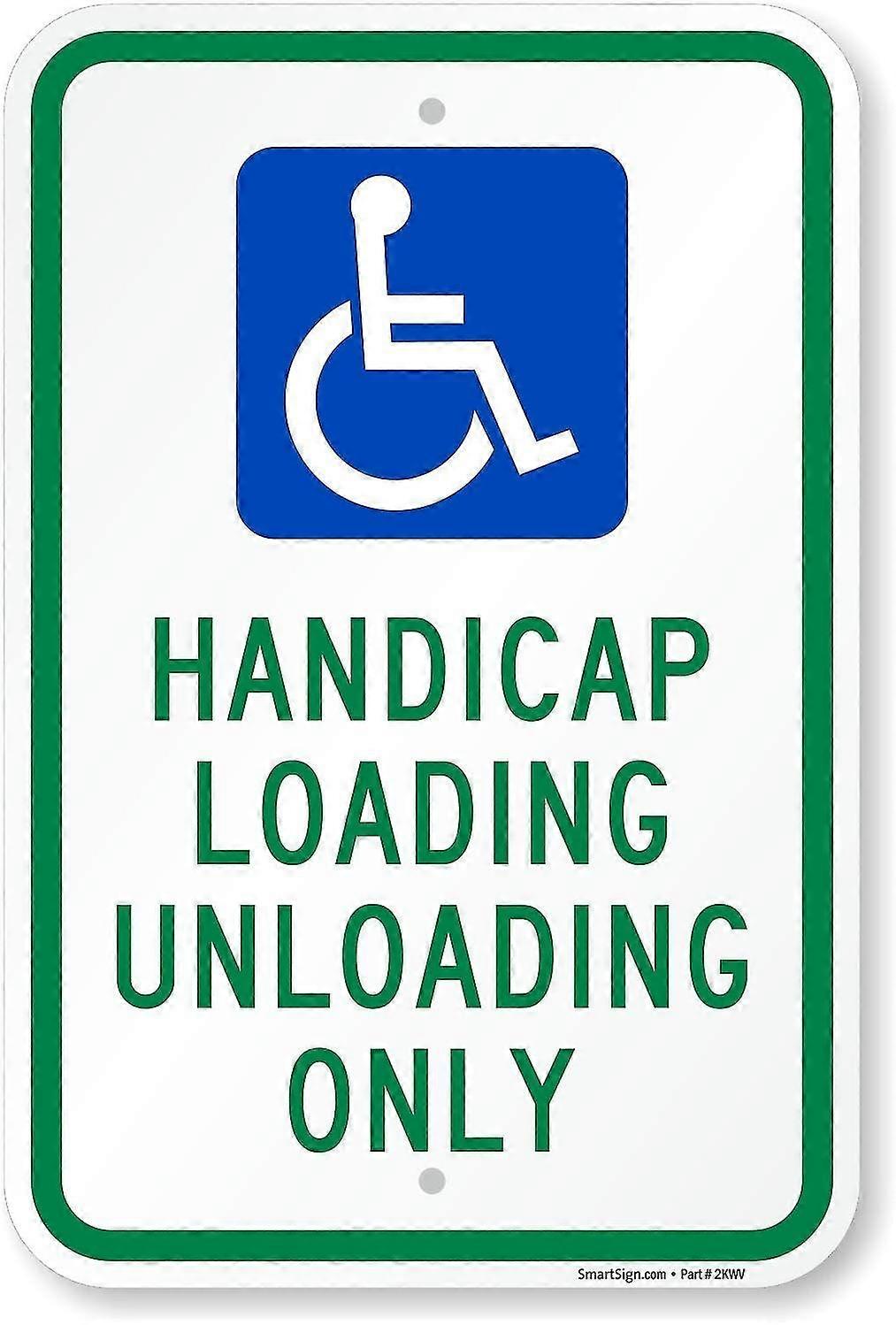 Handicap Loading Unloading Only Garage Decor Safety Sign Caution ...