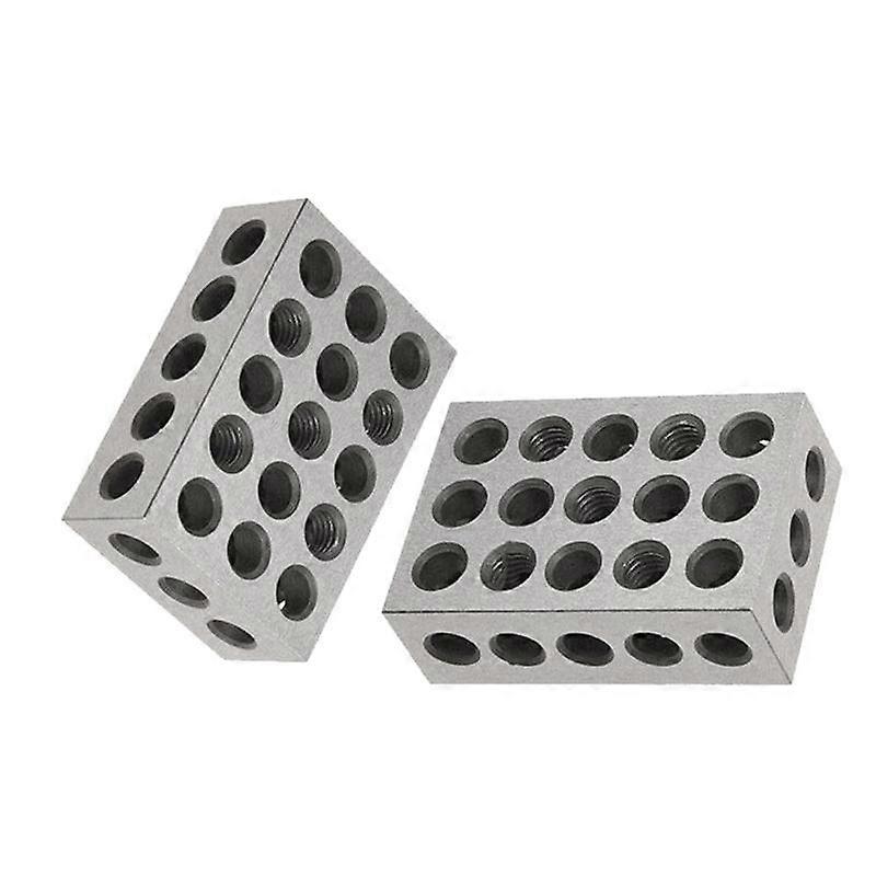 2Pcs/Pair 23 Holes Precision 25-50-75Mm Blocks Gauge Hardened Steel ...