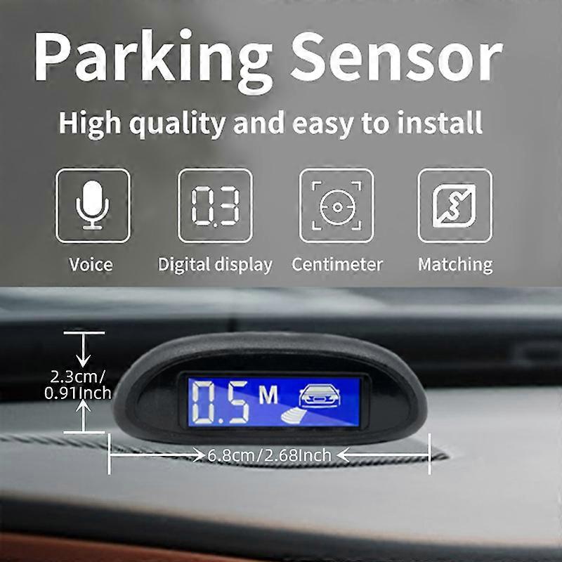 Parking Sensor Kit Car Parktronic LCD Display Backlight Reverse Backup ...