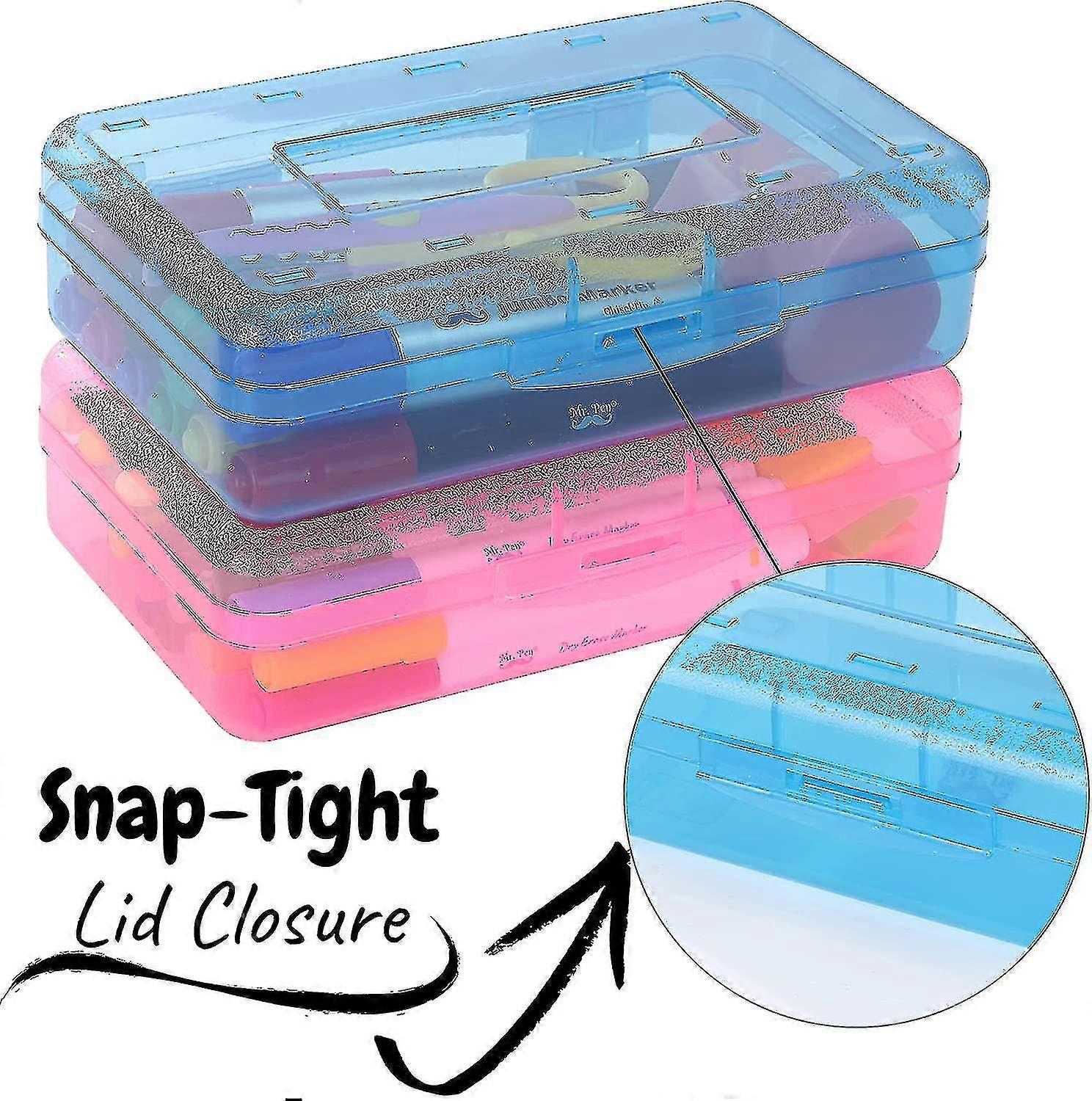 Pencil Box, 2 Pack, Assorted Color, Pencil Case For Kids, Pencil Box ...