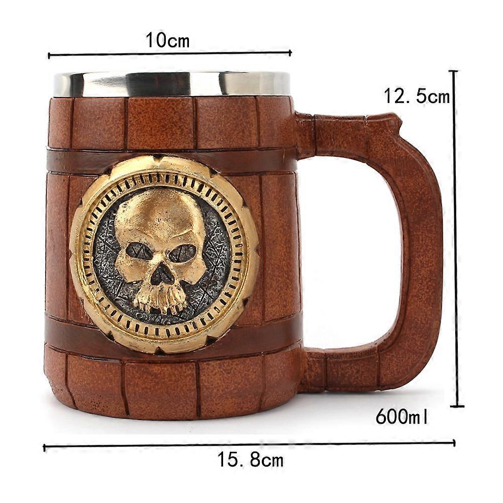 Bar Beer Mug Viking Wood Style Beer Mug Simulation Wooden Barrel Beer ...