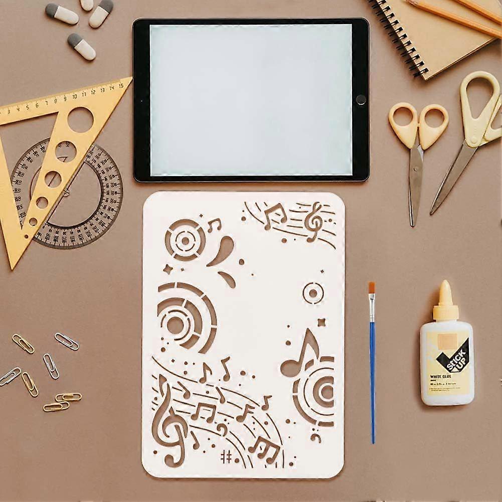 Musical Notes Drawing Stencil with A Paint Brush 11.7x8.3inch Music ...
