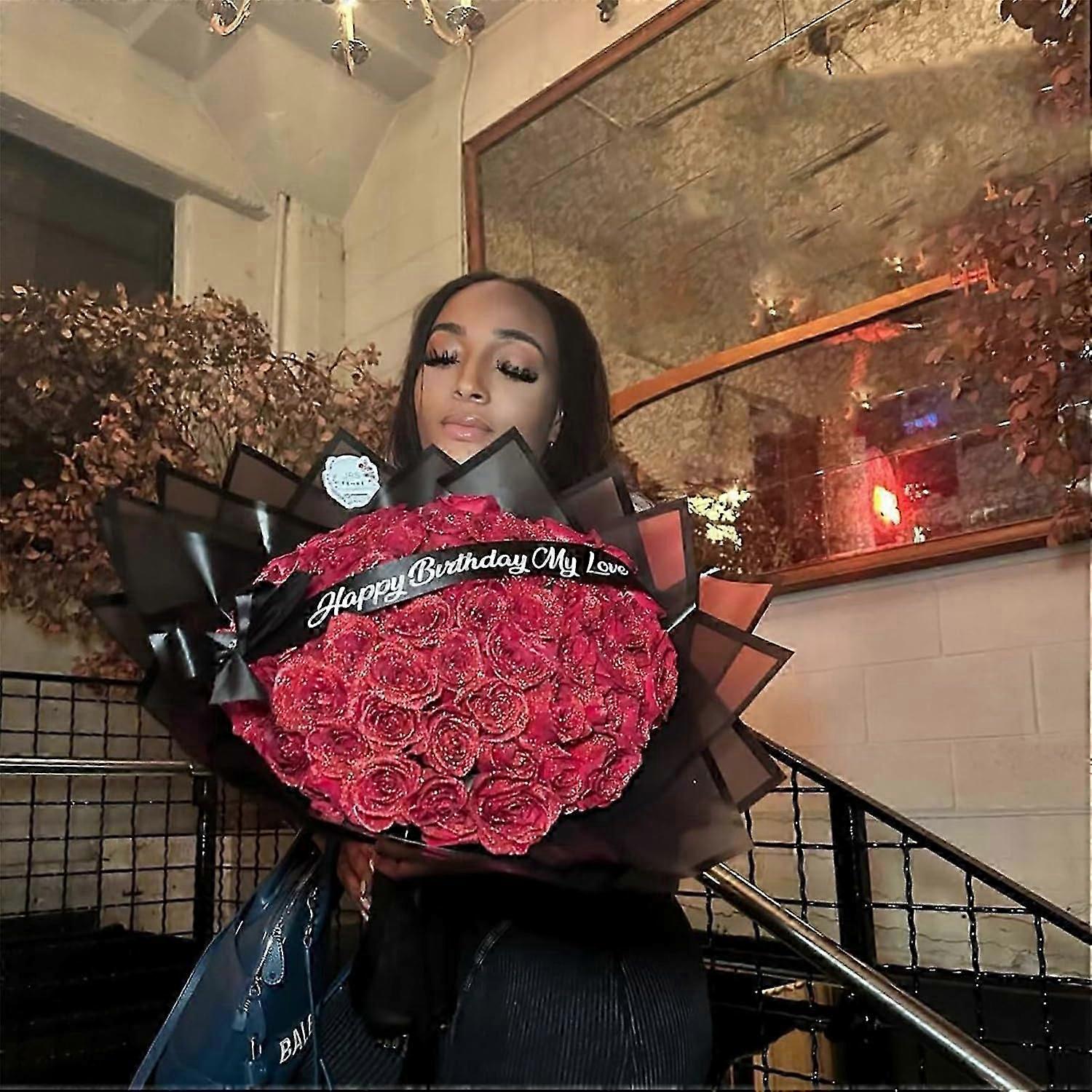 10pcs Glitter Rose Bouquet, Artificial Rose Flowers Bouquet, Eternal ...