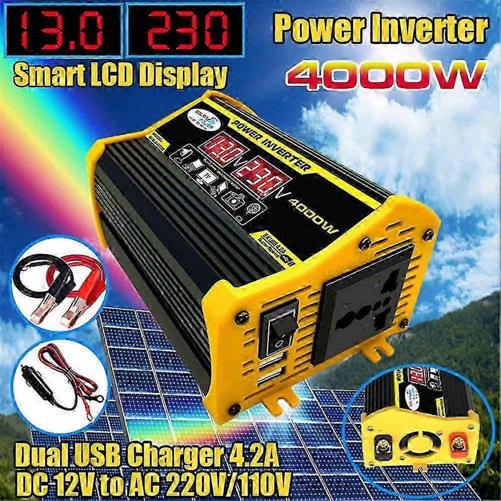 4000w Power-inverter 12v To 220v 18w Solar Panel 30a Controller ...
