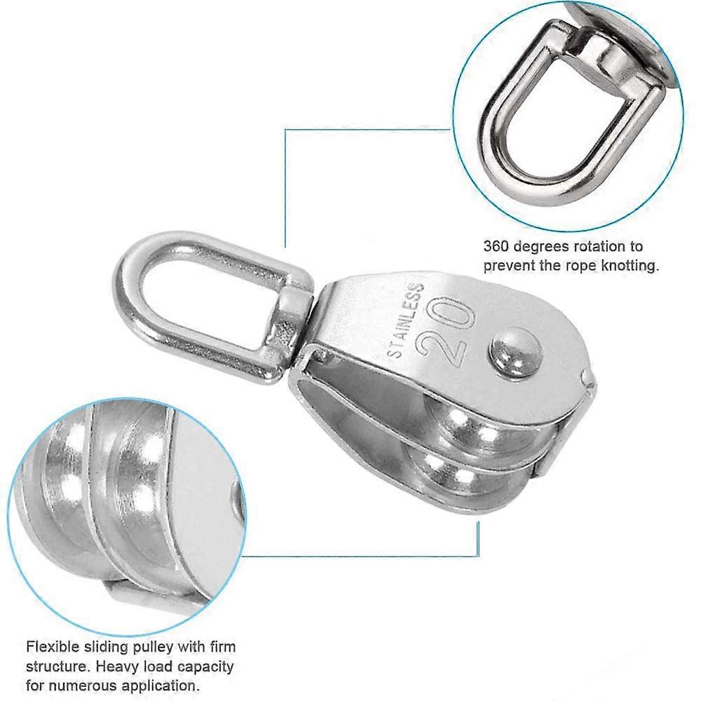 2pcs Pulley Block, Cable Lifting Pulley, Double Fixed Pulley, Steel ...