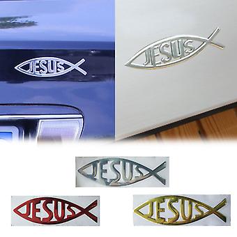 Jesus Fish 3d Car Sticker Emblem Badge Vandtæt mærkat Christian Decal ...