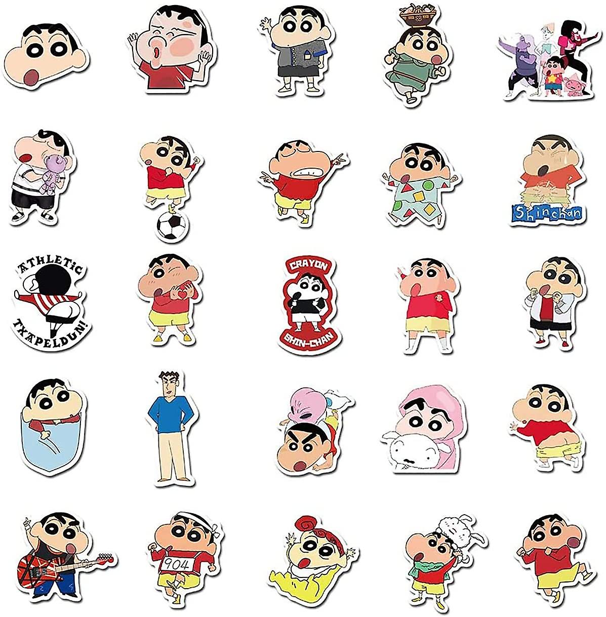 50pcs Anime Crayon Shin-chan Stickers for Laptop Stickers Water Bottle ...