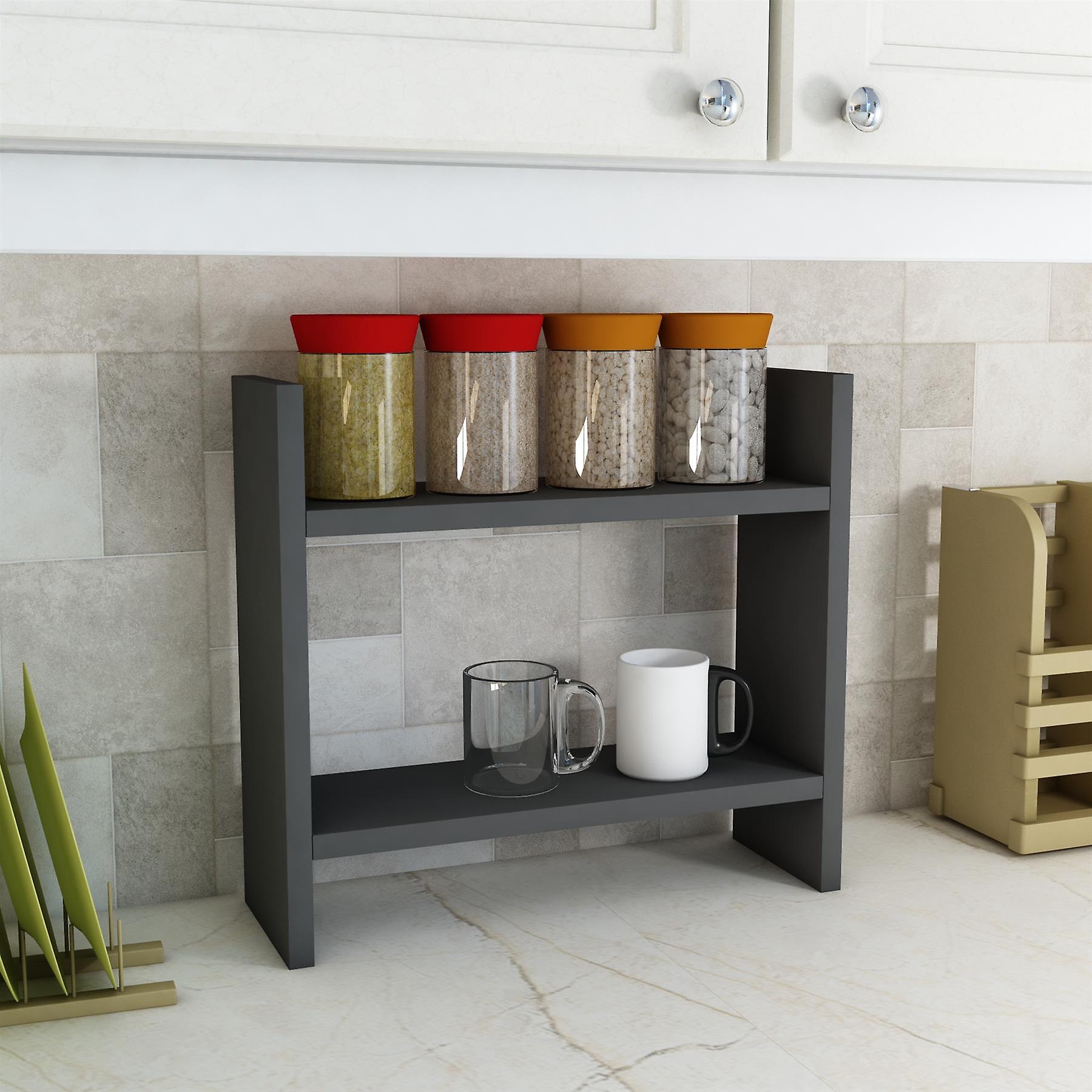 Free Freestanding Multi-Purpose Shelf - Dark Grey | Fruugo UK