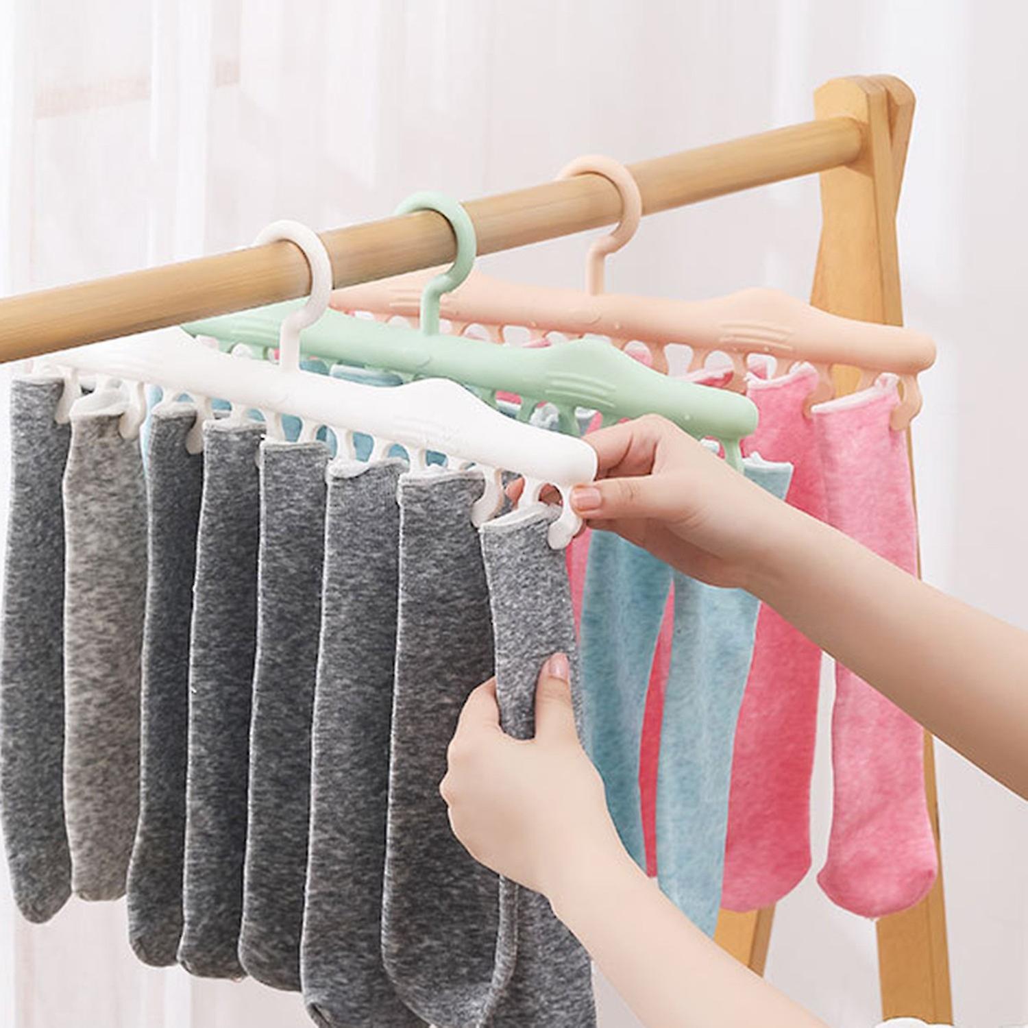 Socks Hanger 8 Clips Storage Hanger Socks Organizer Underwear Bra Towel ...