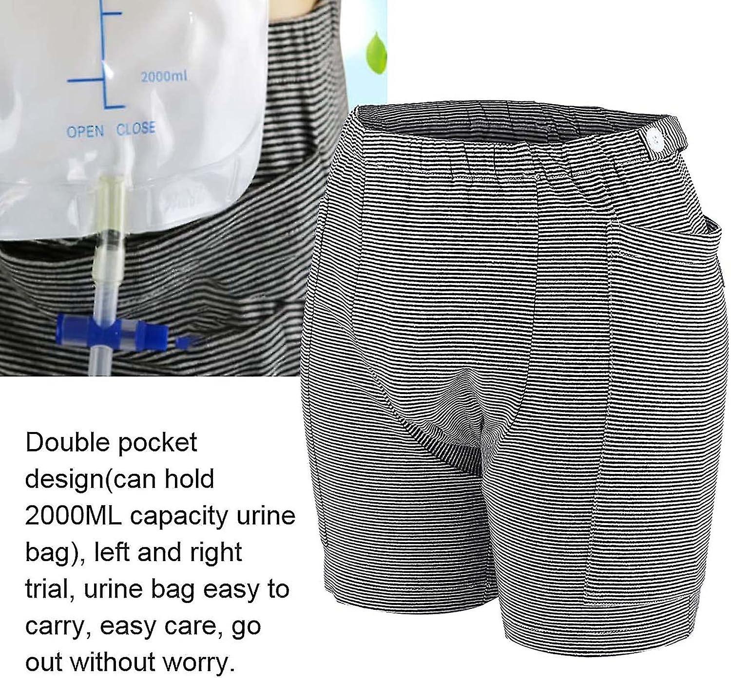 Urine Bag Pants Incontinence Underwear Double Pocket For 2000ml Urine ...