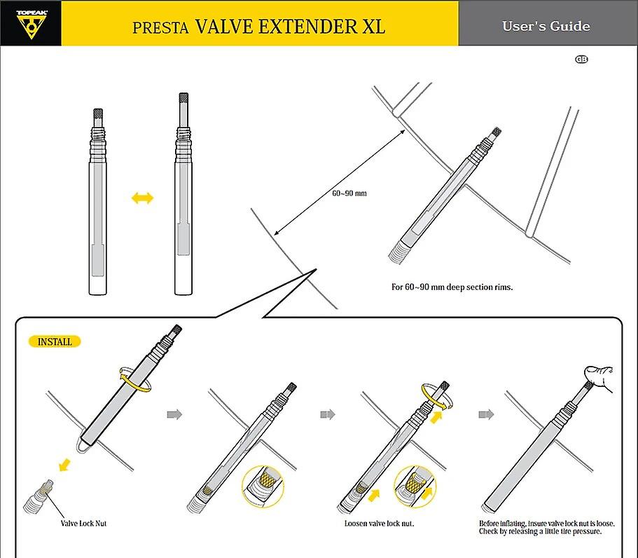 Topeak Tfv-02 Presta Valve Extender Road Bike Bicycle Inner Tube ...