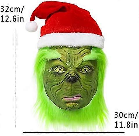 3 Piece Grinch Costumes for Men Women, Grinch Mask and Gloves Hat Set ...