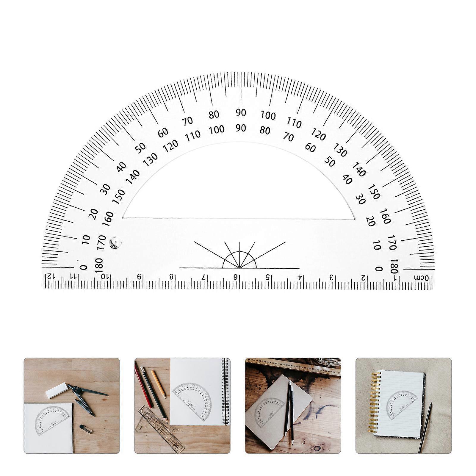 5pcs Plastic Protractor 180 Degrees Math Protractor Geometry Protractor ...