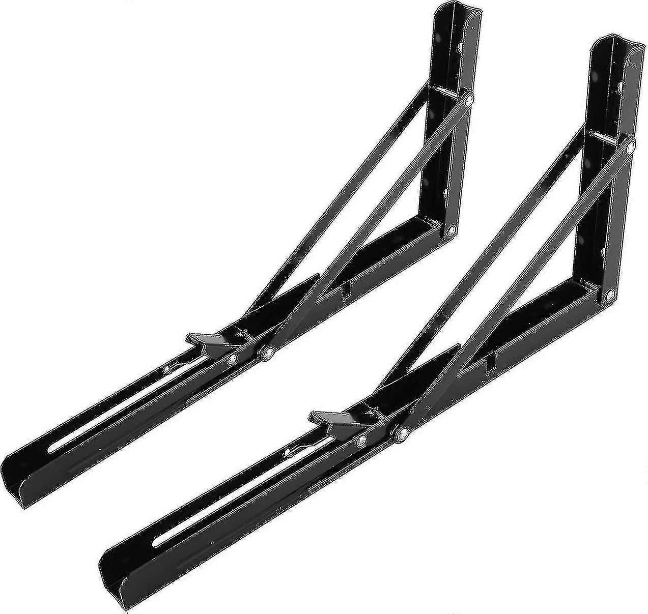 Tcgg-set Of 2 Metal Wall Mounted Folding Shelf Bracket, Industrial Wall ...