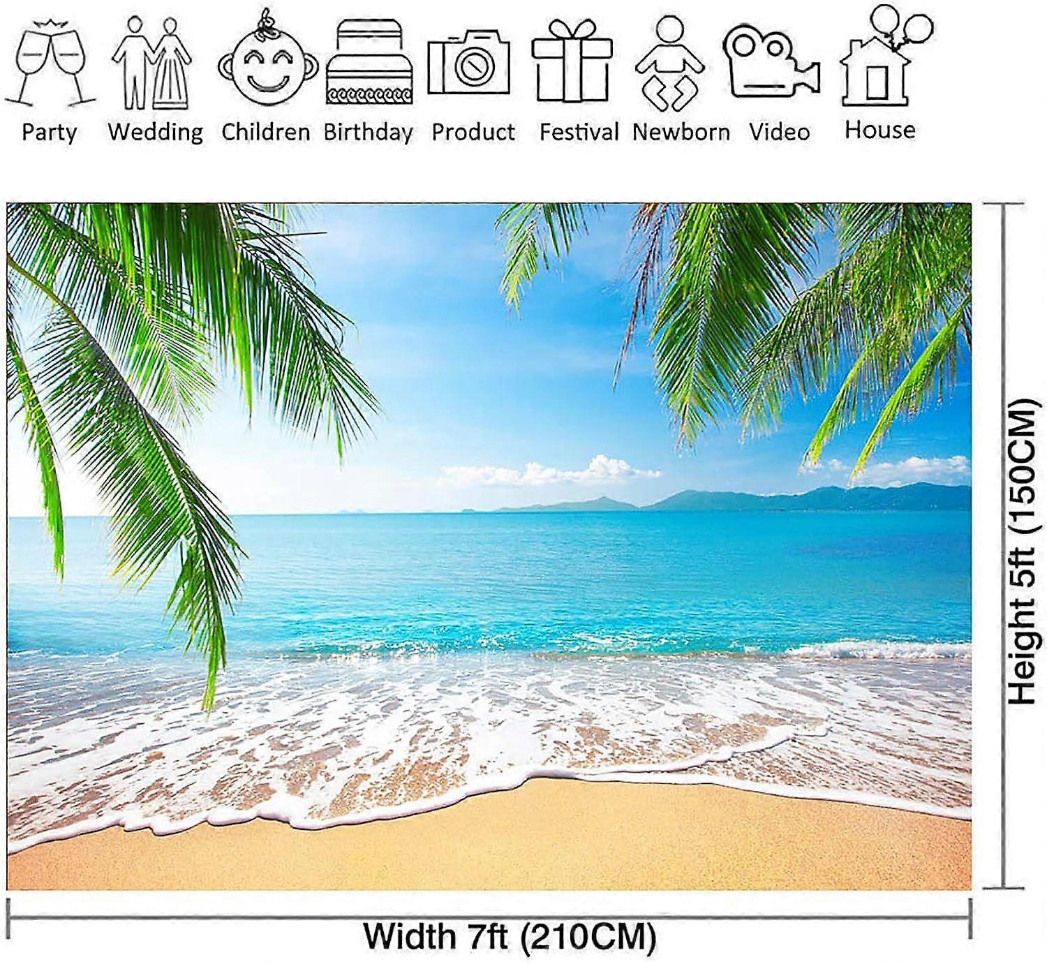 7x5ft tropisk strand baggrund sommer ocean ø seaside scene ...