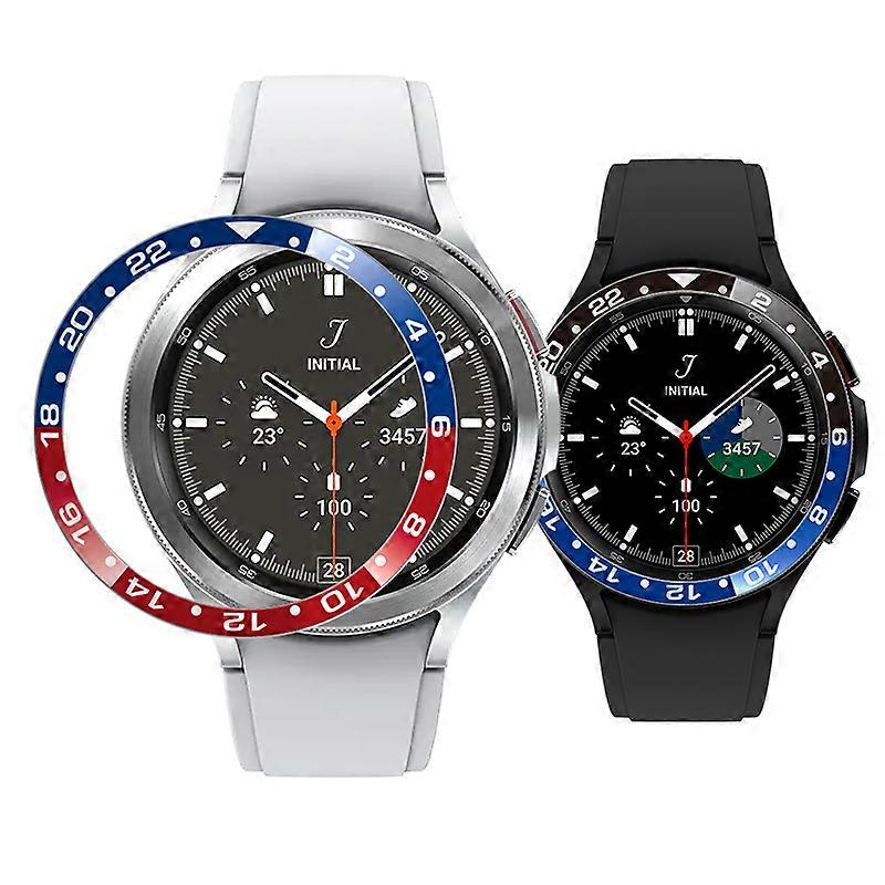 For Samsung Galaxy Watch4 Classic 46mm Bezel Ring Dual-color Metal ...