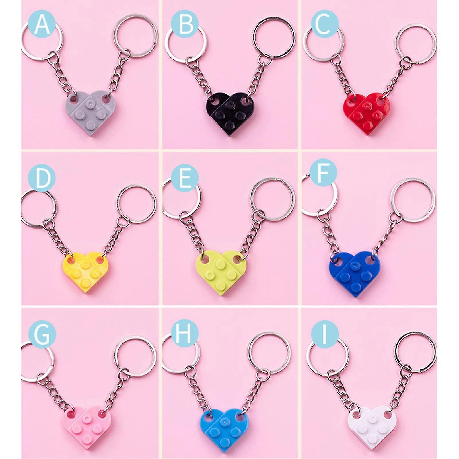 Building Blocks Key Chain Love Couple Keychain Multi-color Creative Key ...
