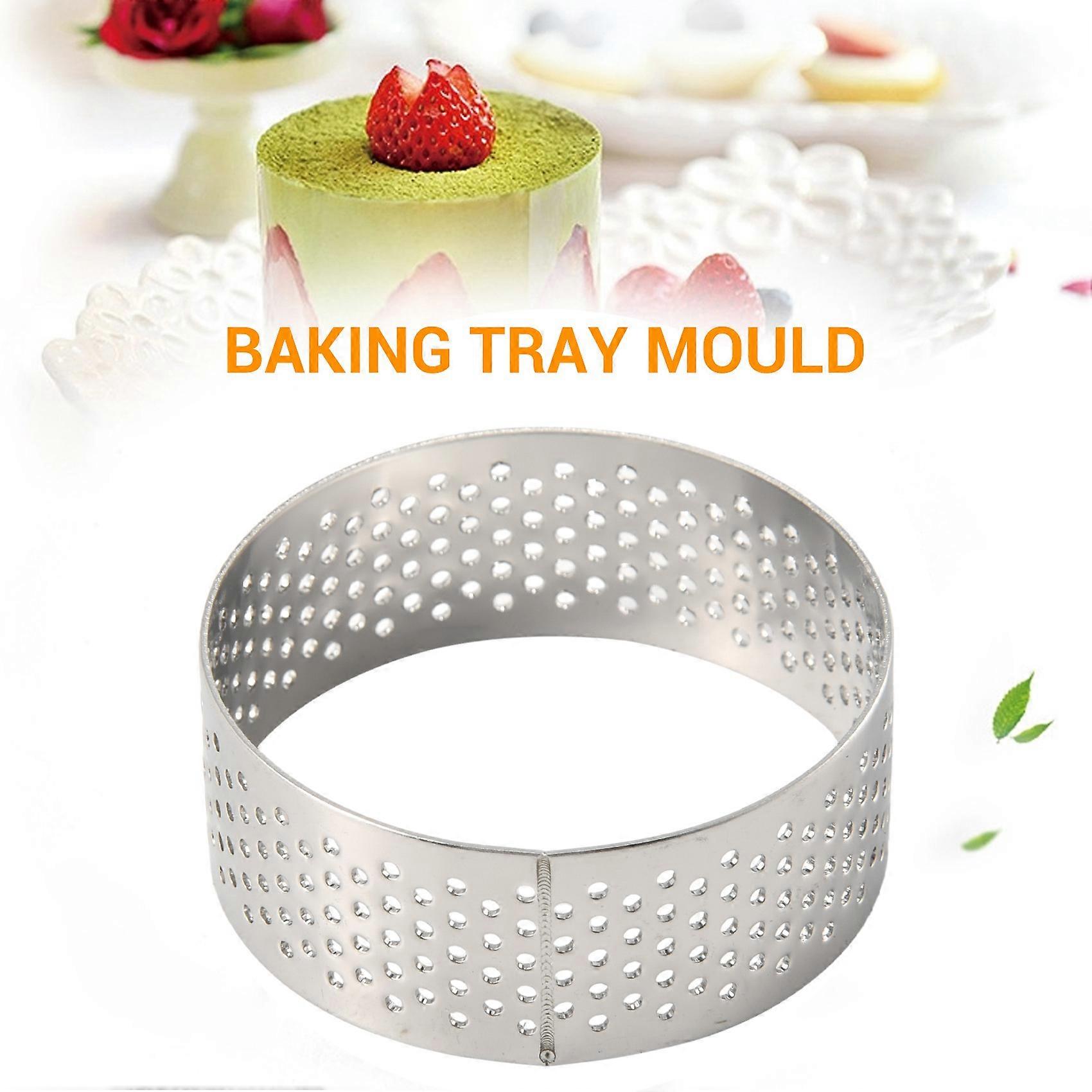 10 Pack 5Cm Stainless Steel Tart Ring, Heat-Resistant Perforated Cake ...
