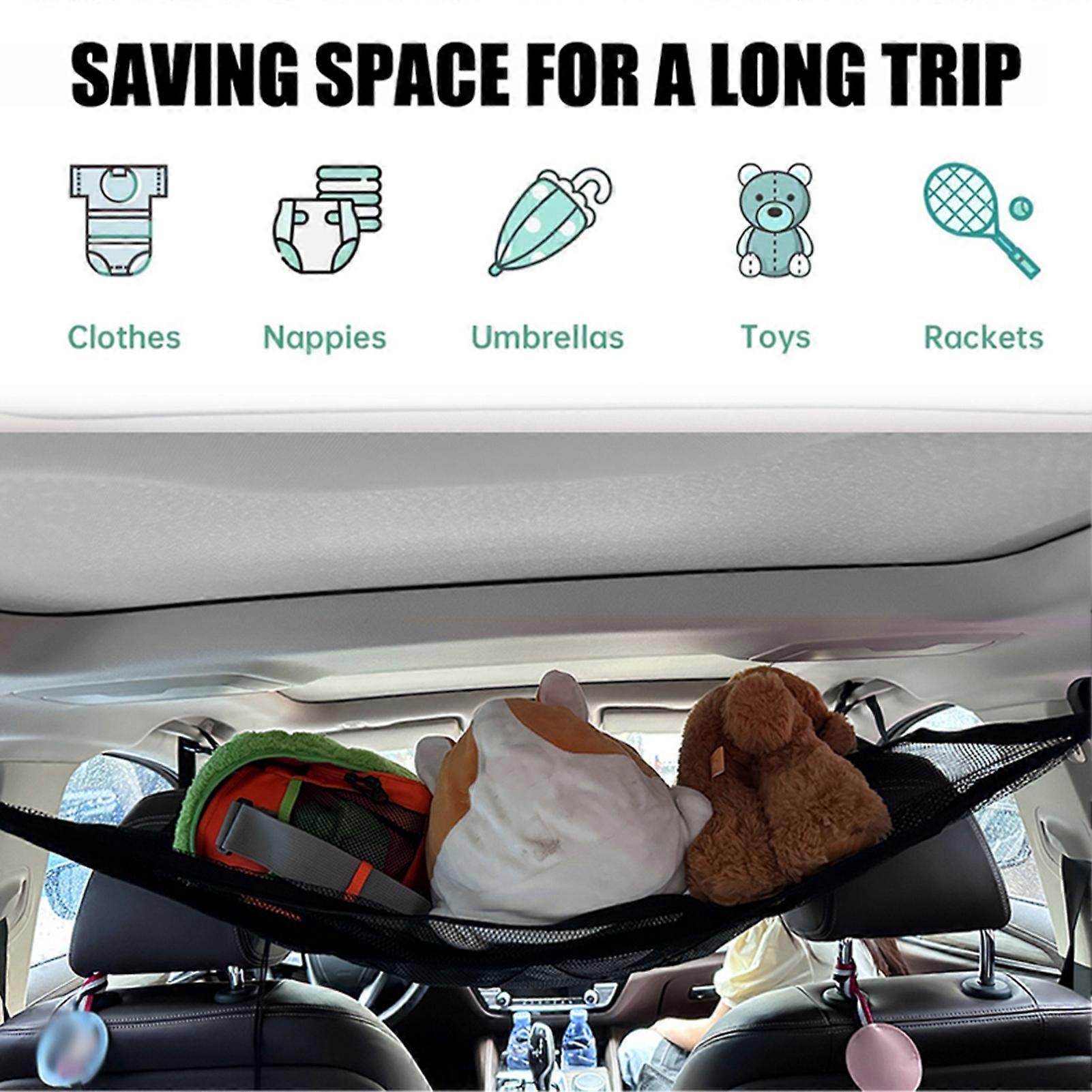 Car Ceiling Storage Net Pocket Adjustable Roof Tent Cargo Net with ...