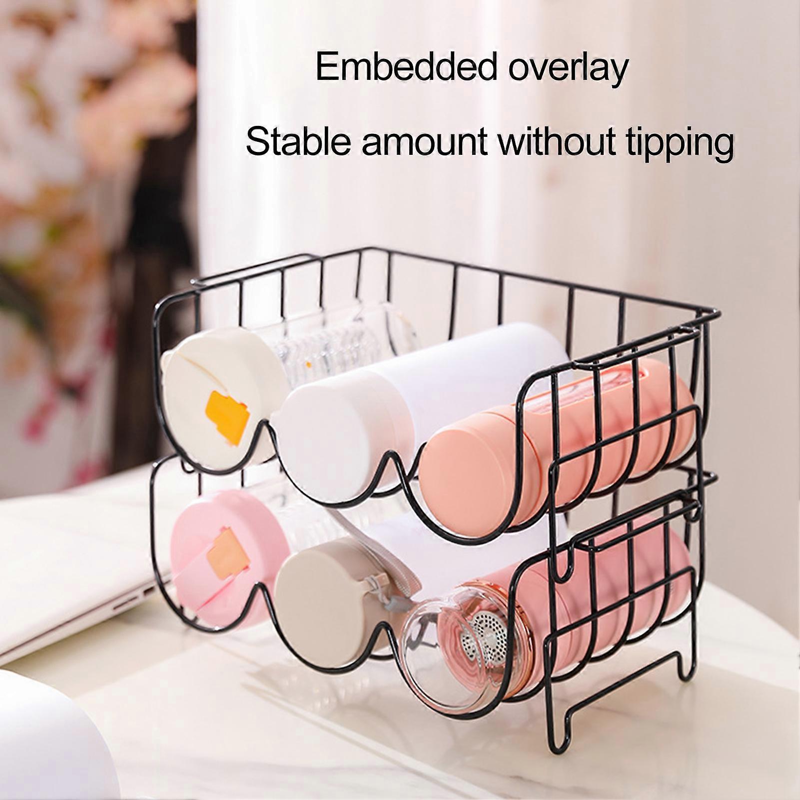 Cup Storage Rack Multi-Grid Water Bottle Storage Holder Reusable Cup ...