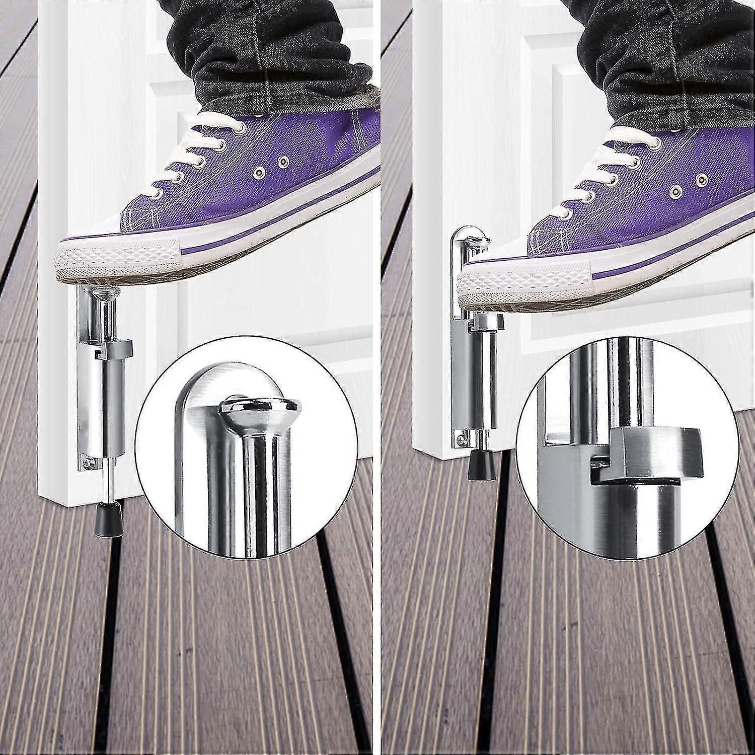 Door Stoppers,Outdoor Door Stop,Foot Spring Loaded Easily Step-On Door ...