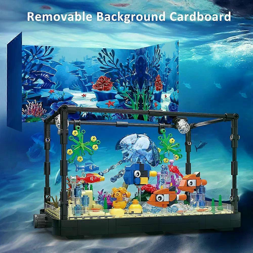 Fish Tank Building Blocks Underwater World Blocks Rotatable Jellyfish ...
