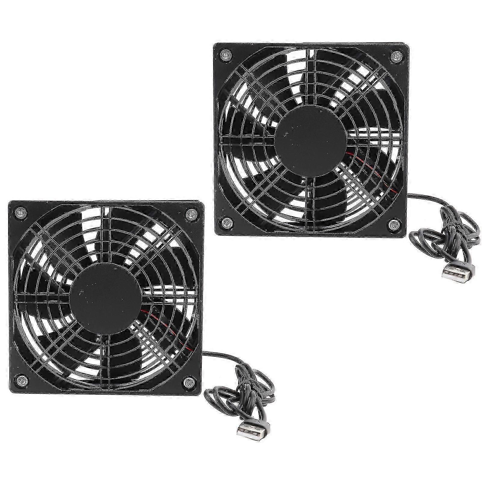 2pcs Computer Case Fan Ultra Silent Quiet Cooling Fan 5V USB PC Cooler ...