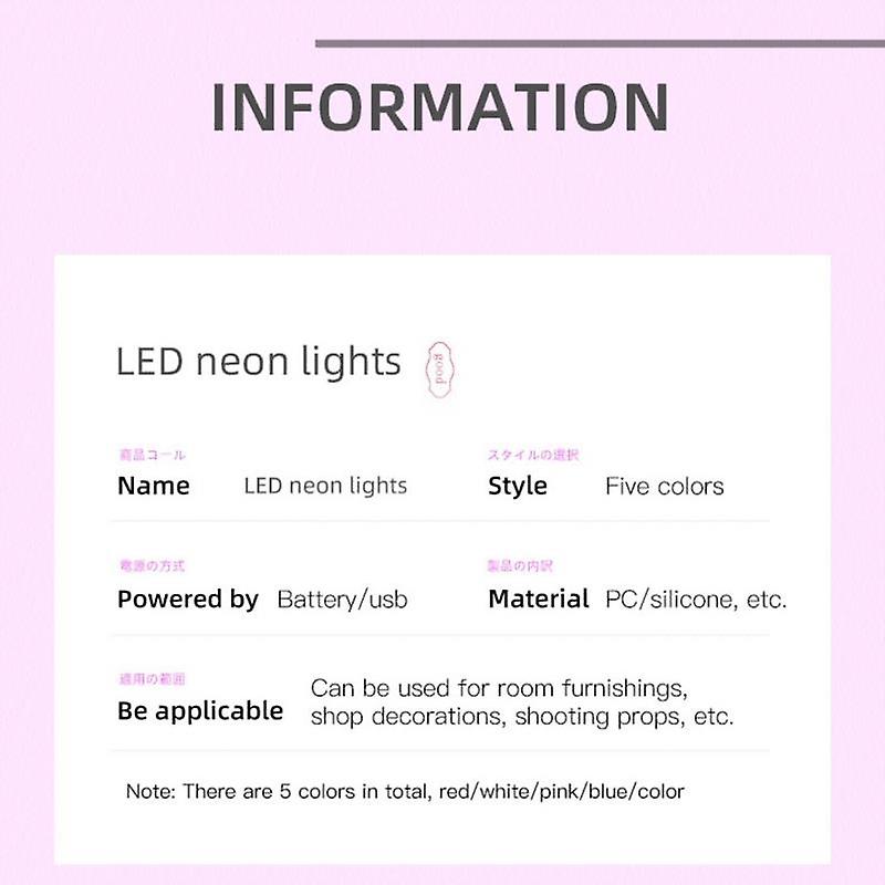 Led Neon Sign Music Note Shaped Wall Night Light Usb Battery Operated ...