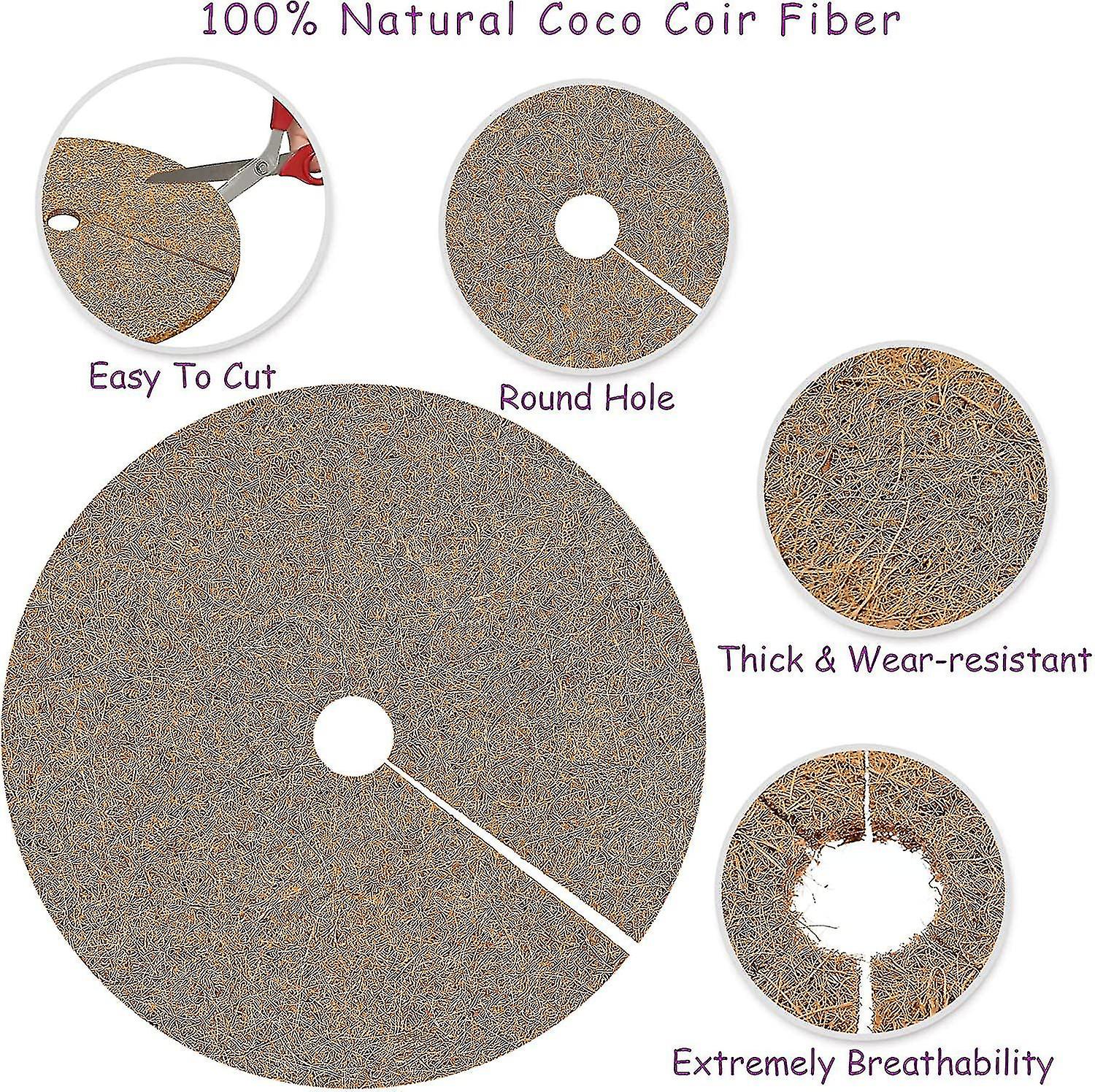 6 Pcs Coco Coir Fiber Tree Mulch Ring Protector Mat For Indoor Outdoor ...